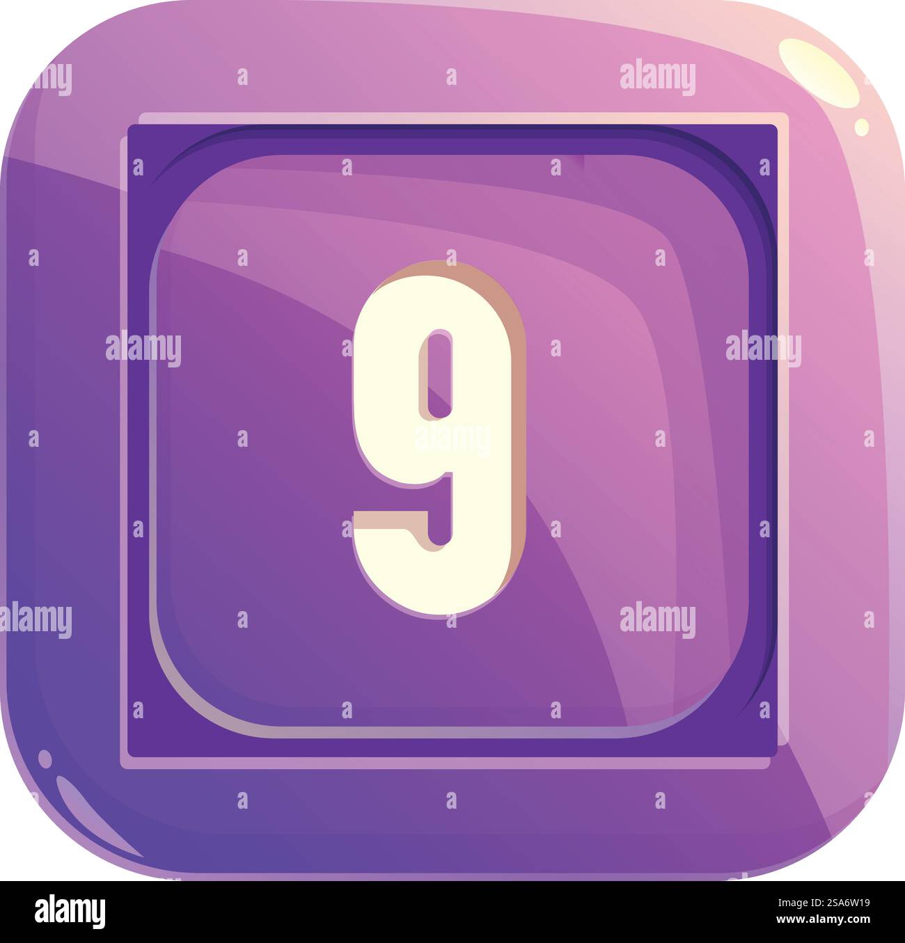 Purple icon showing the number nine hi-res stock photography and images ...