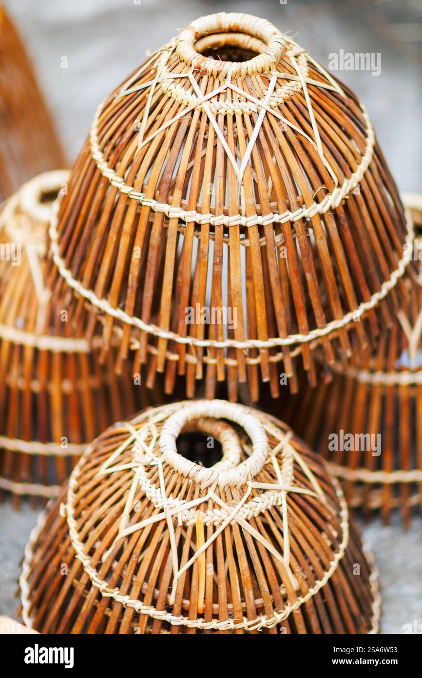 Traditional vietnamese handmade bamboo fish trap Stock Photo - Alamy