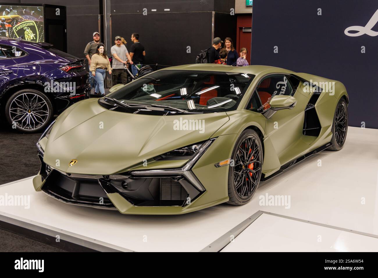 Montreal, Canada - Circa 2025: Lamborghini Revuelto on display Stock ...