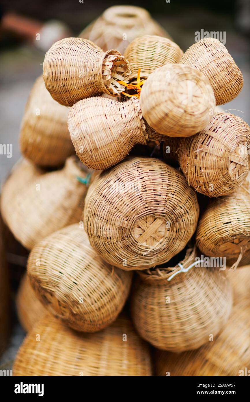 Traditional vietnamese handmade bamboo fish trap Stock Photo - Alamy
