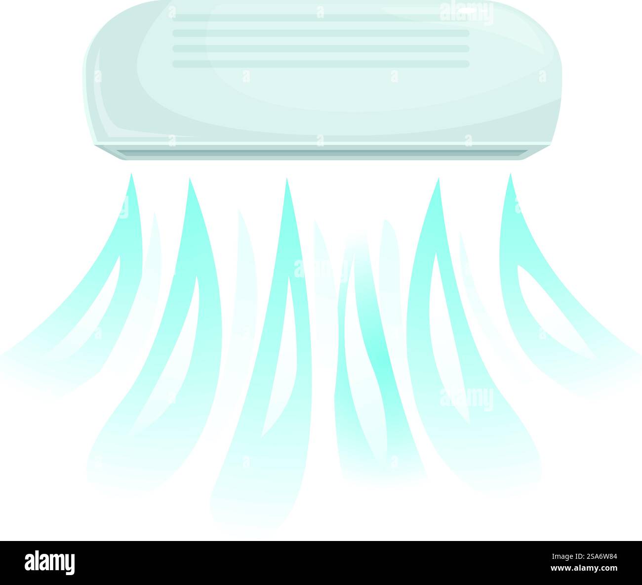 Air conditioner is blowing cold air into the room, cooling the air. Air ...