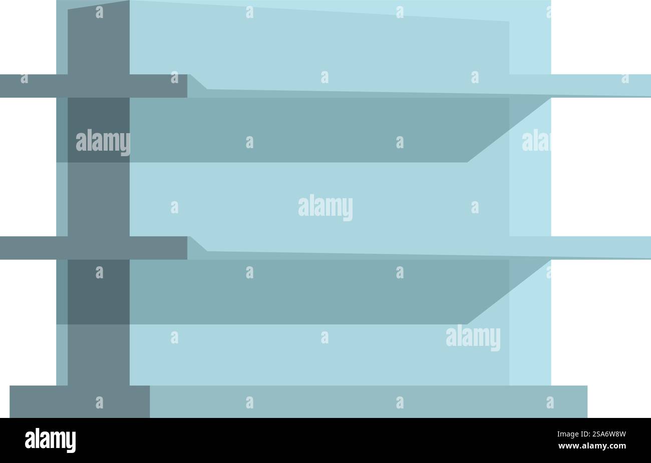 Minimalistic retail furniture, an empty supermarket shelf standing ...