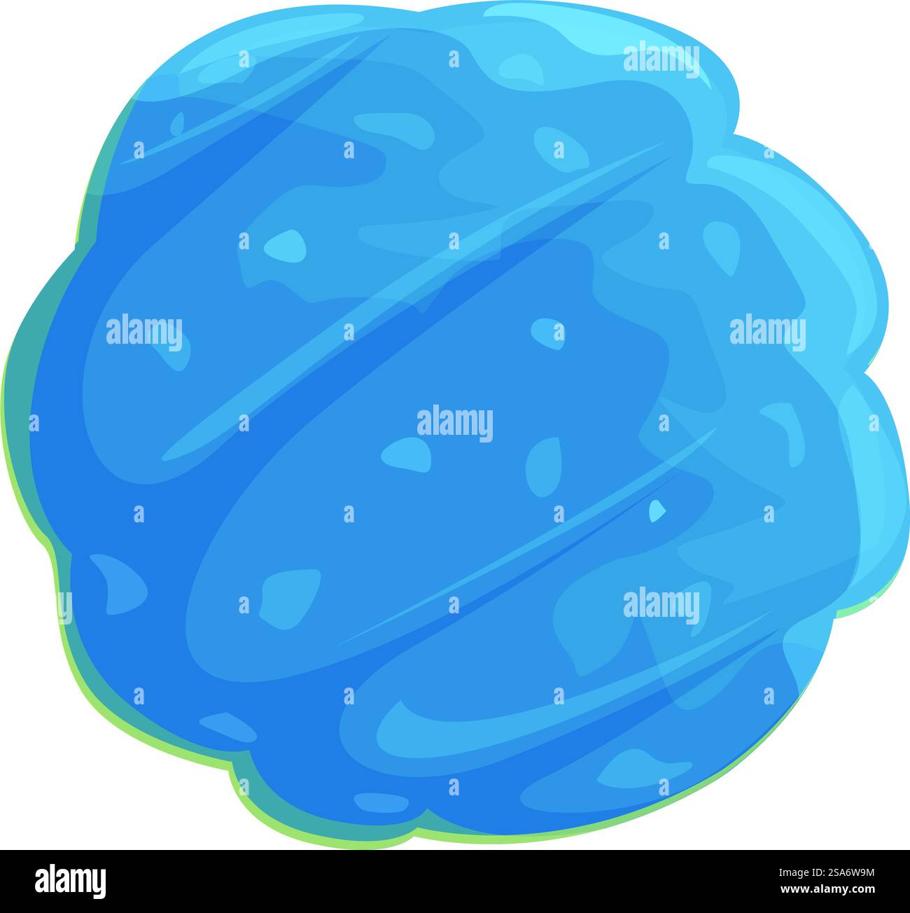 Thick, gooey blue slime blob is glistening and dripping Stock Vector ...
