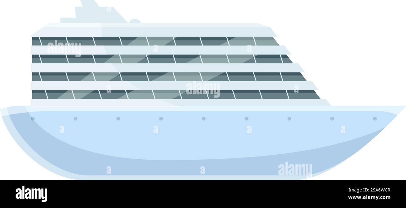 Large, white cruise ship sailing on a body of water. Big modern cruise ...