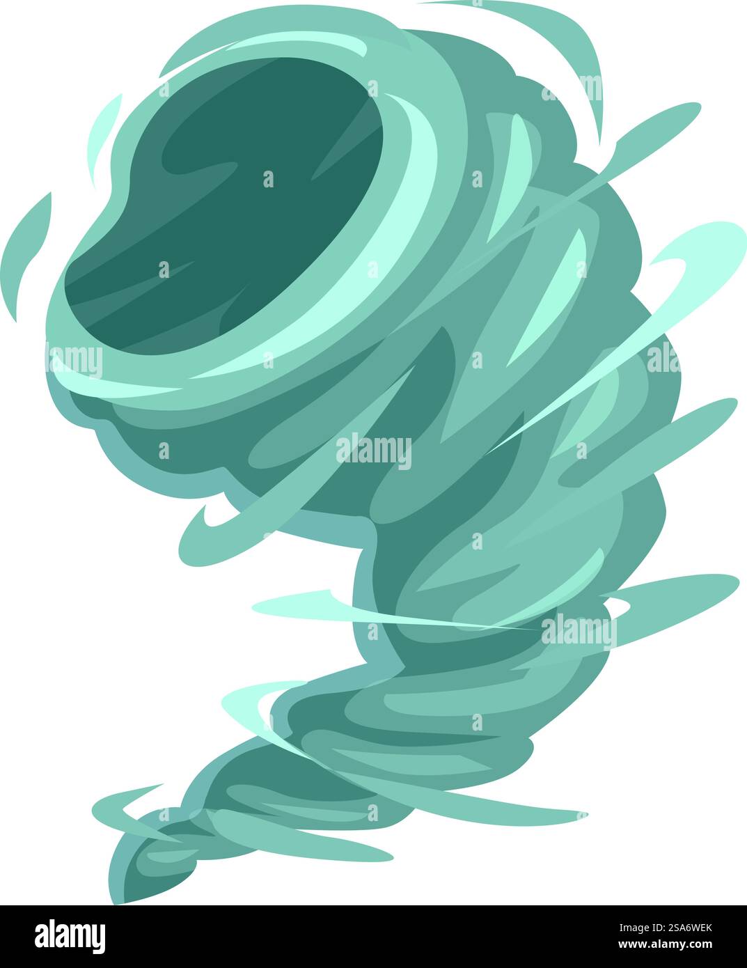 Cartoon illustration of a powerful blue tornado rotating, representing ...