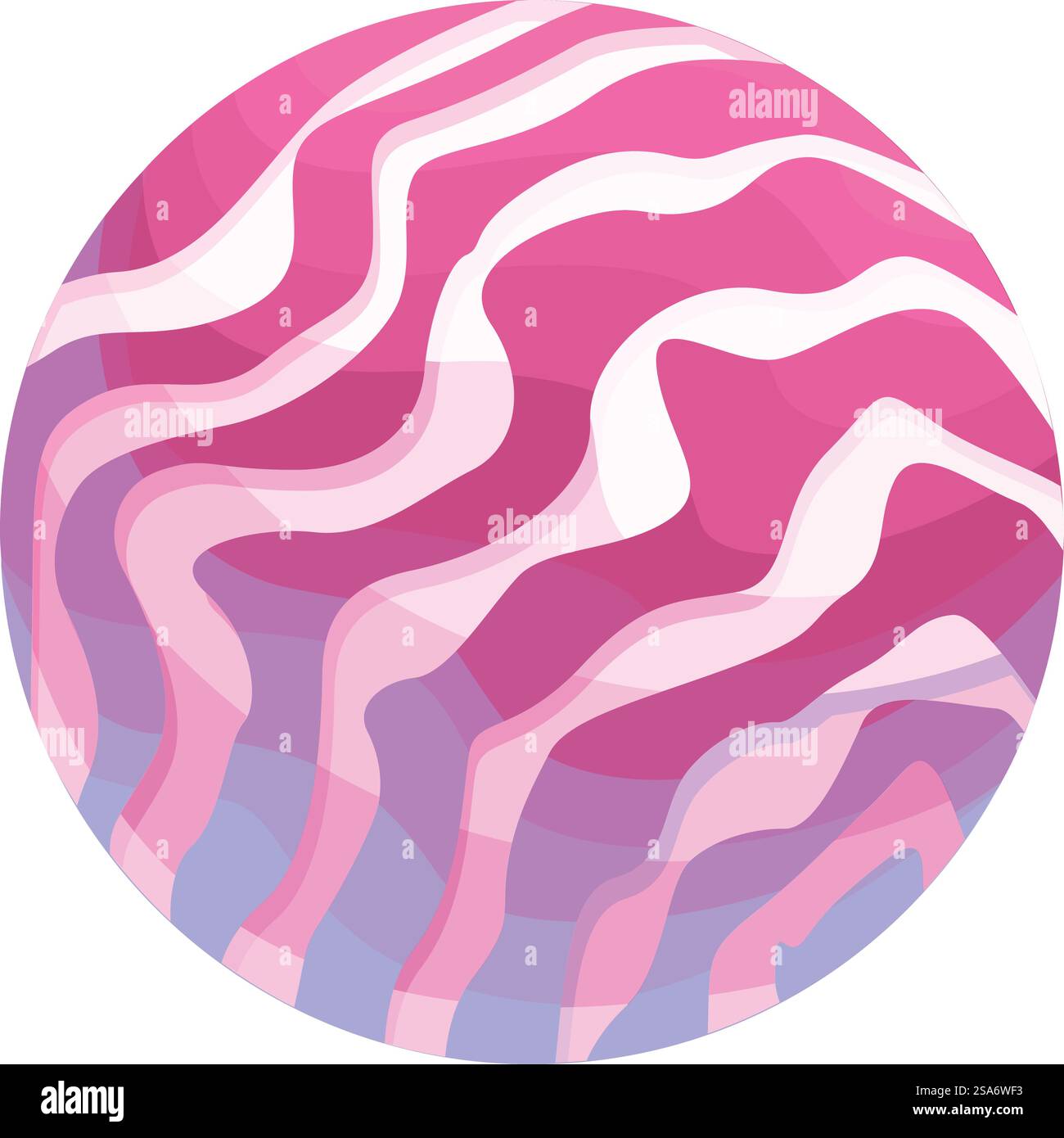 Round shape with a pink marbled texture, evoking a celestial body in a ...