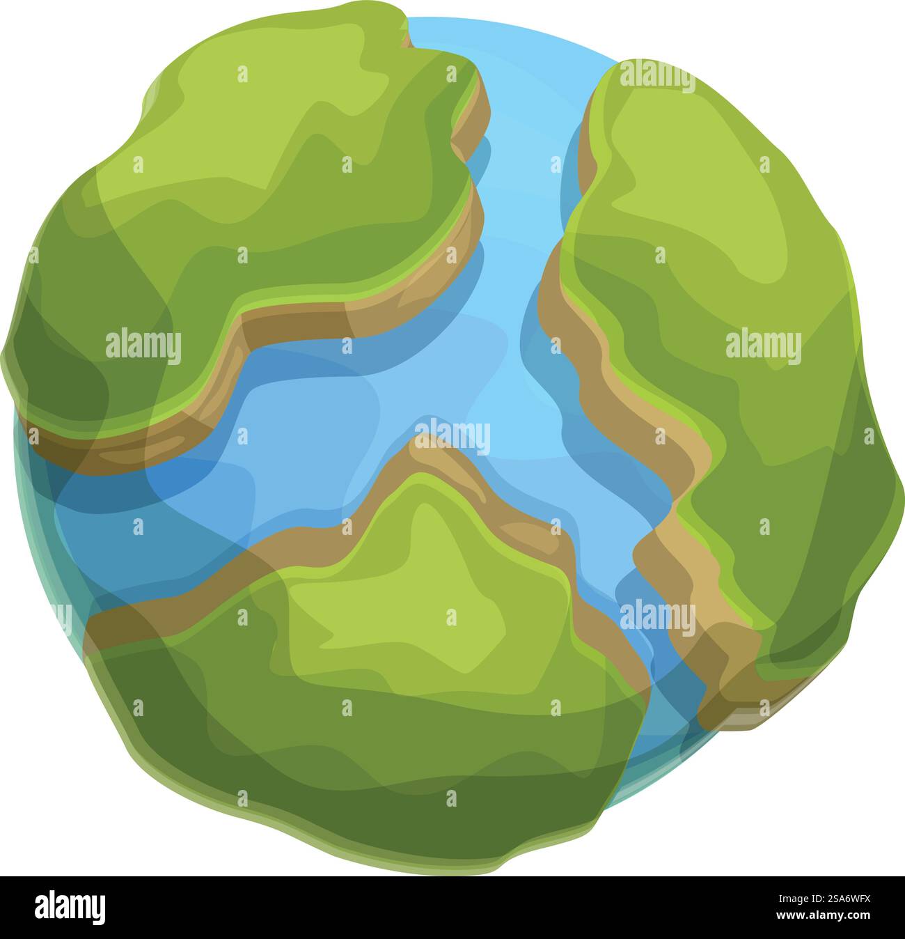Green planet earth with continents and oceans for environmental ...