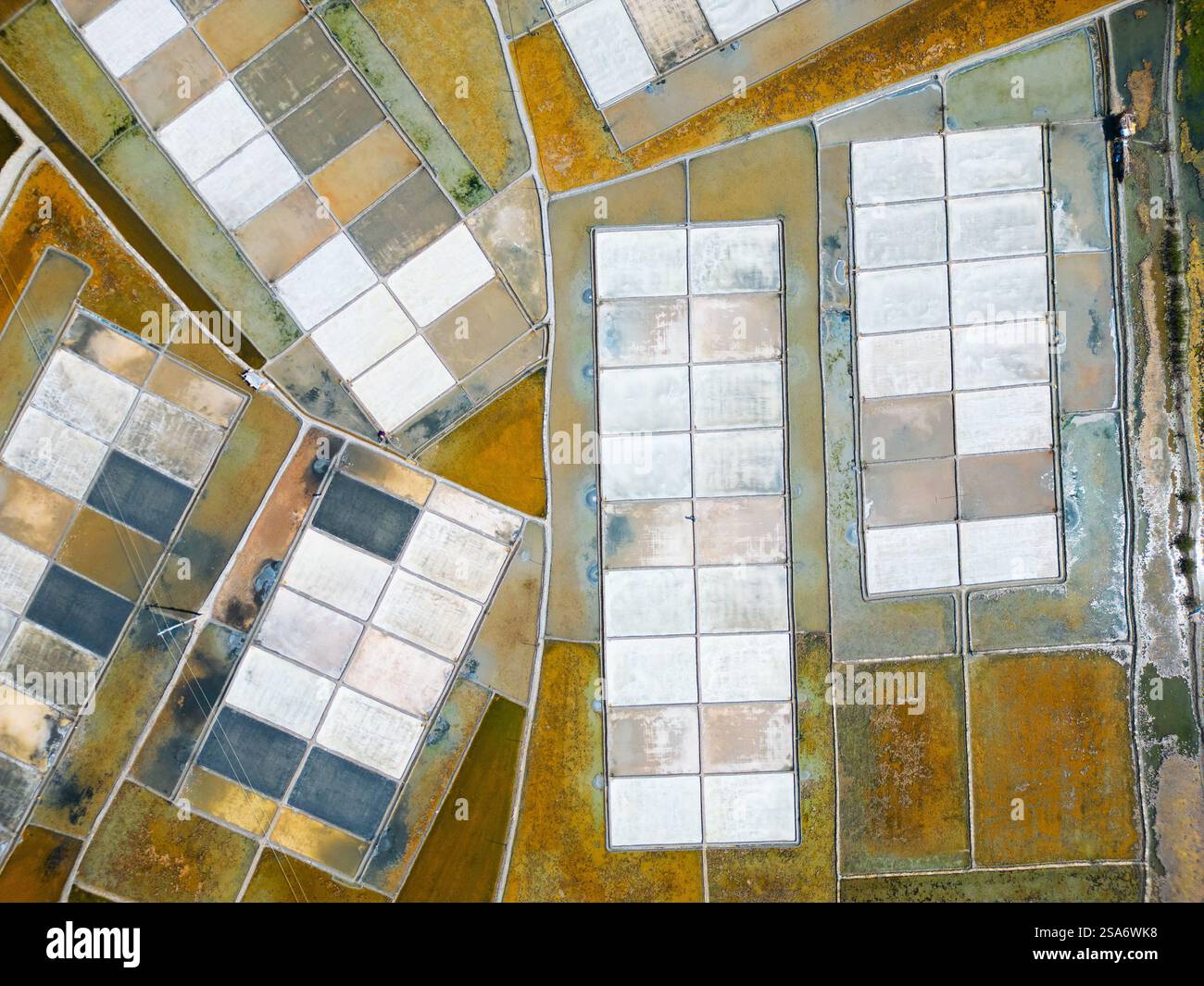 Top view of salt fields in Central Vietnam Stock Photo - Alamy