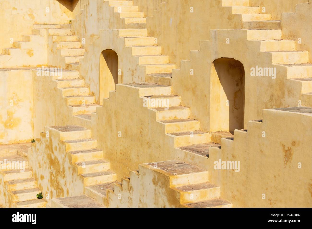 Architecture of stairs at ancient stepwell in Jaipur India Stock Photo ...