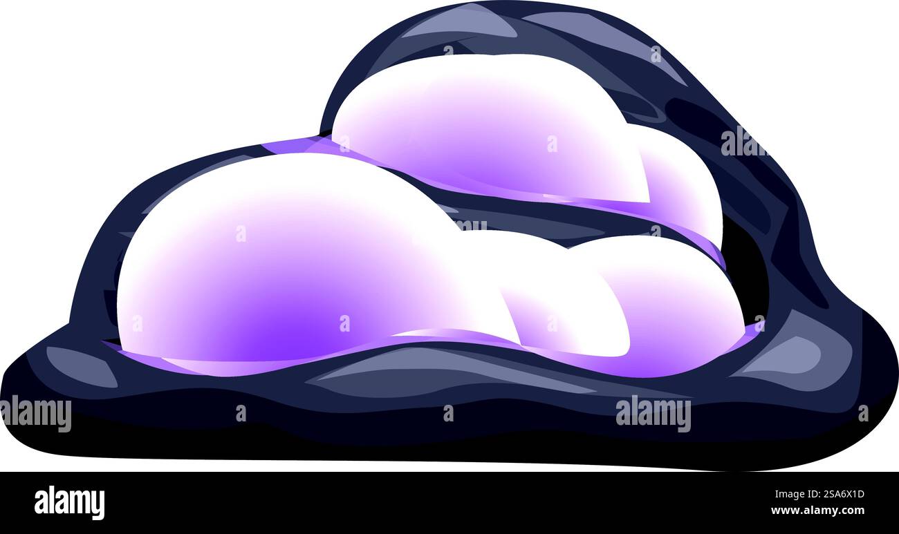 Purple crystal geode growing in a stone isolated on white background ...