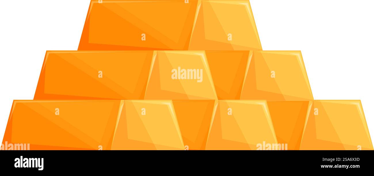 Cartoon illustration of shiny gold bars stacked neatly hi-res stock photography and images - Alamy