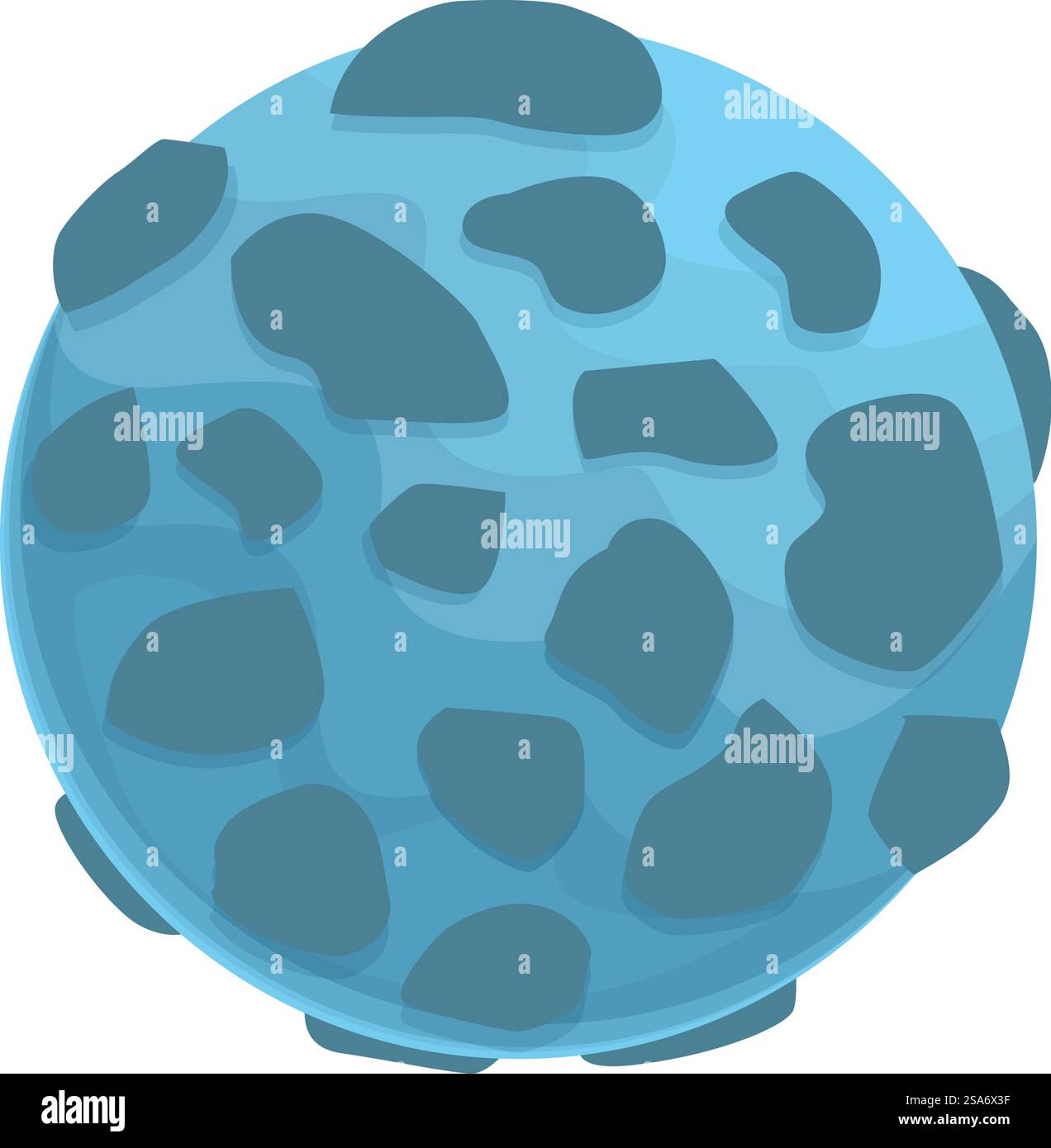 Blue planet with craters resembling the surface of the moon, evoking a ...