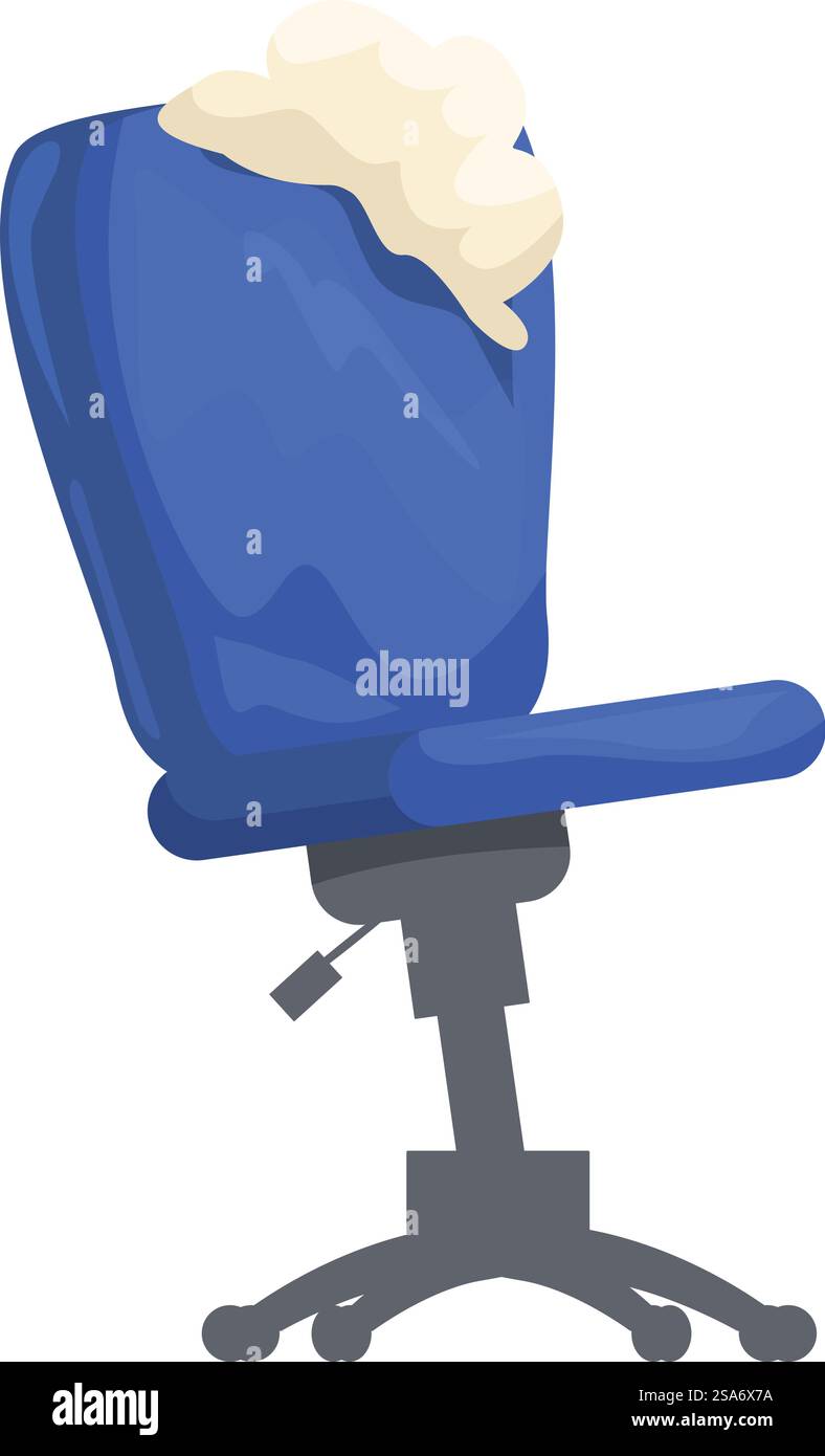 Blue office chair is stained with white paint hi-res stock photography ...