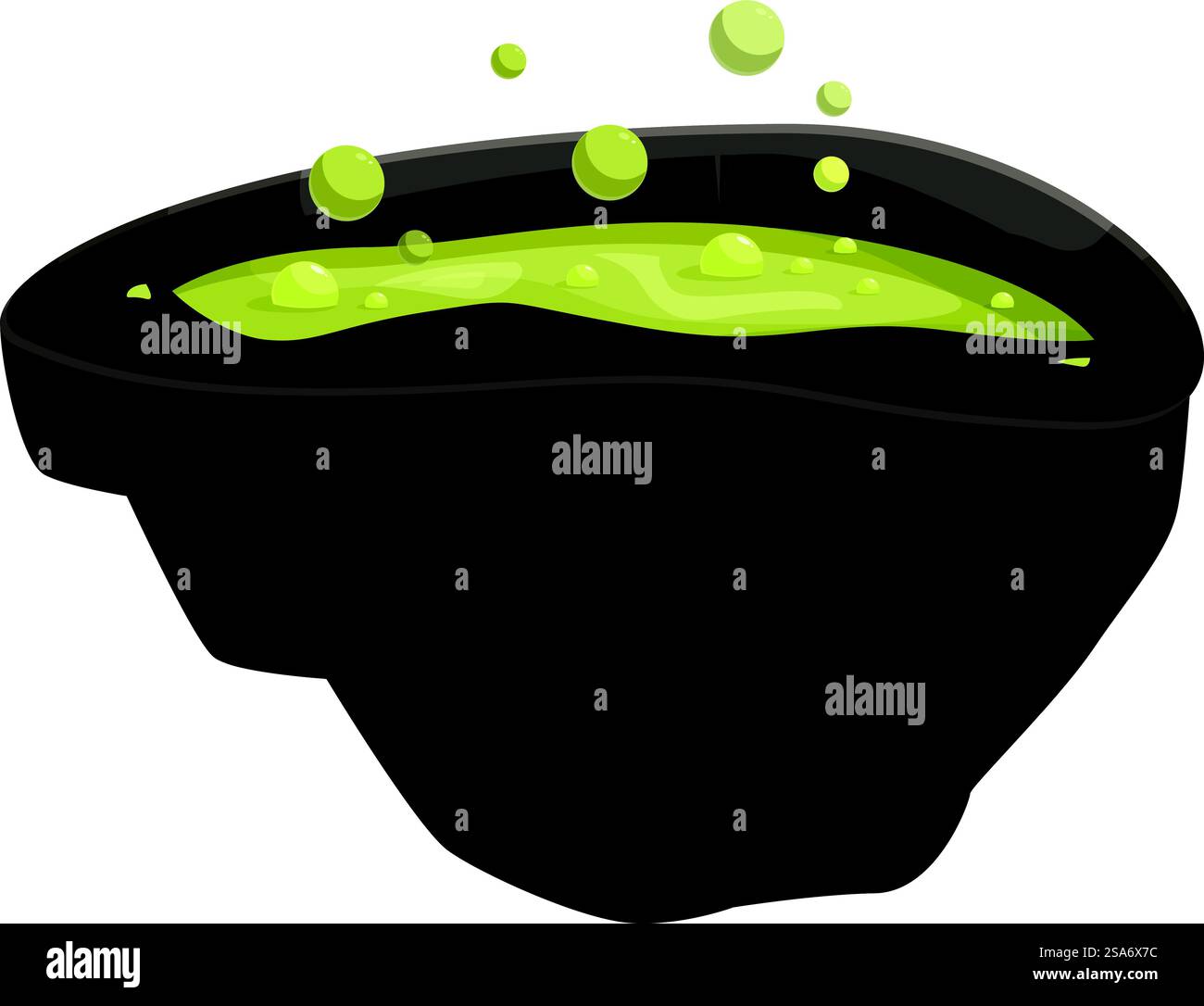 Black cauldron is bubbling with a mysterious green potion, perfect for ...