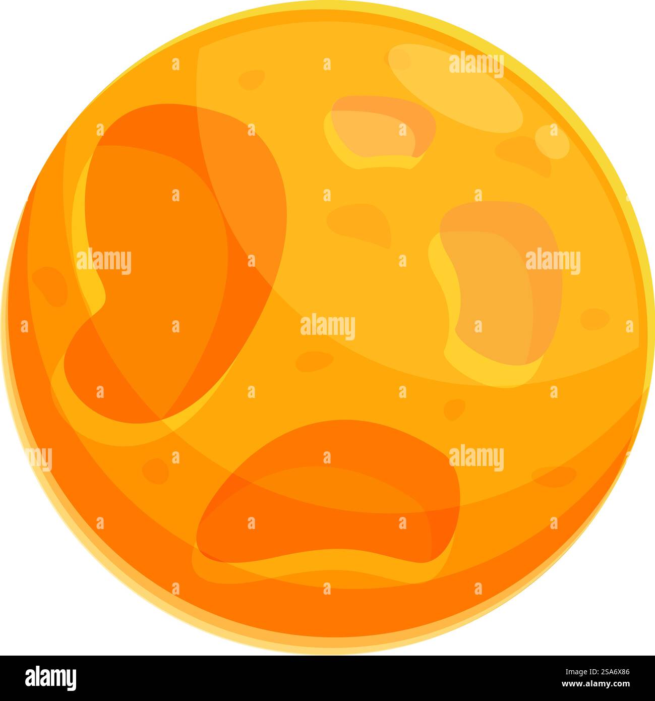 Big, bright, yellow cartoon full moon shining in the night sky. Cartoon ...