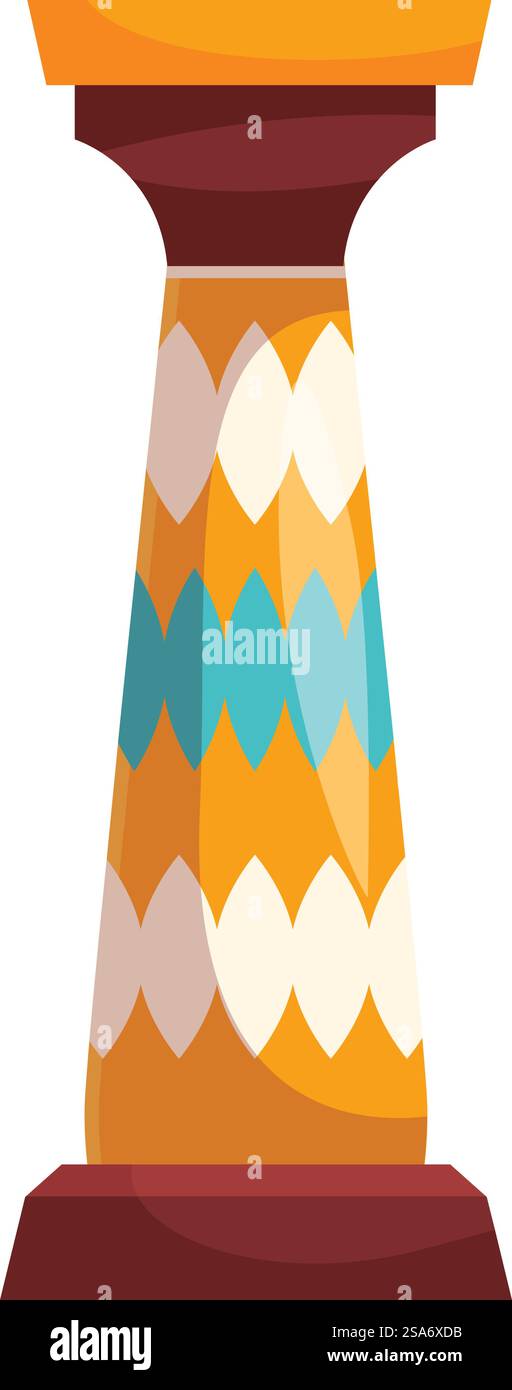 Ancient egyptian column with traditional patterns and colors, isolated ...