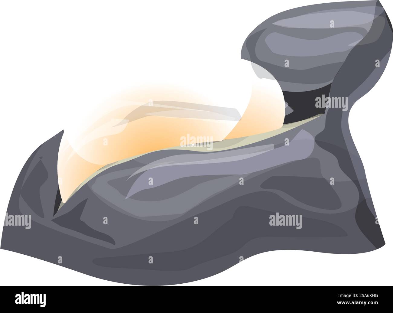 Cartoon illustration of a mussel open to show the meat inside the shell ...