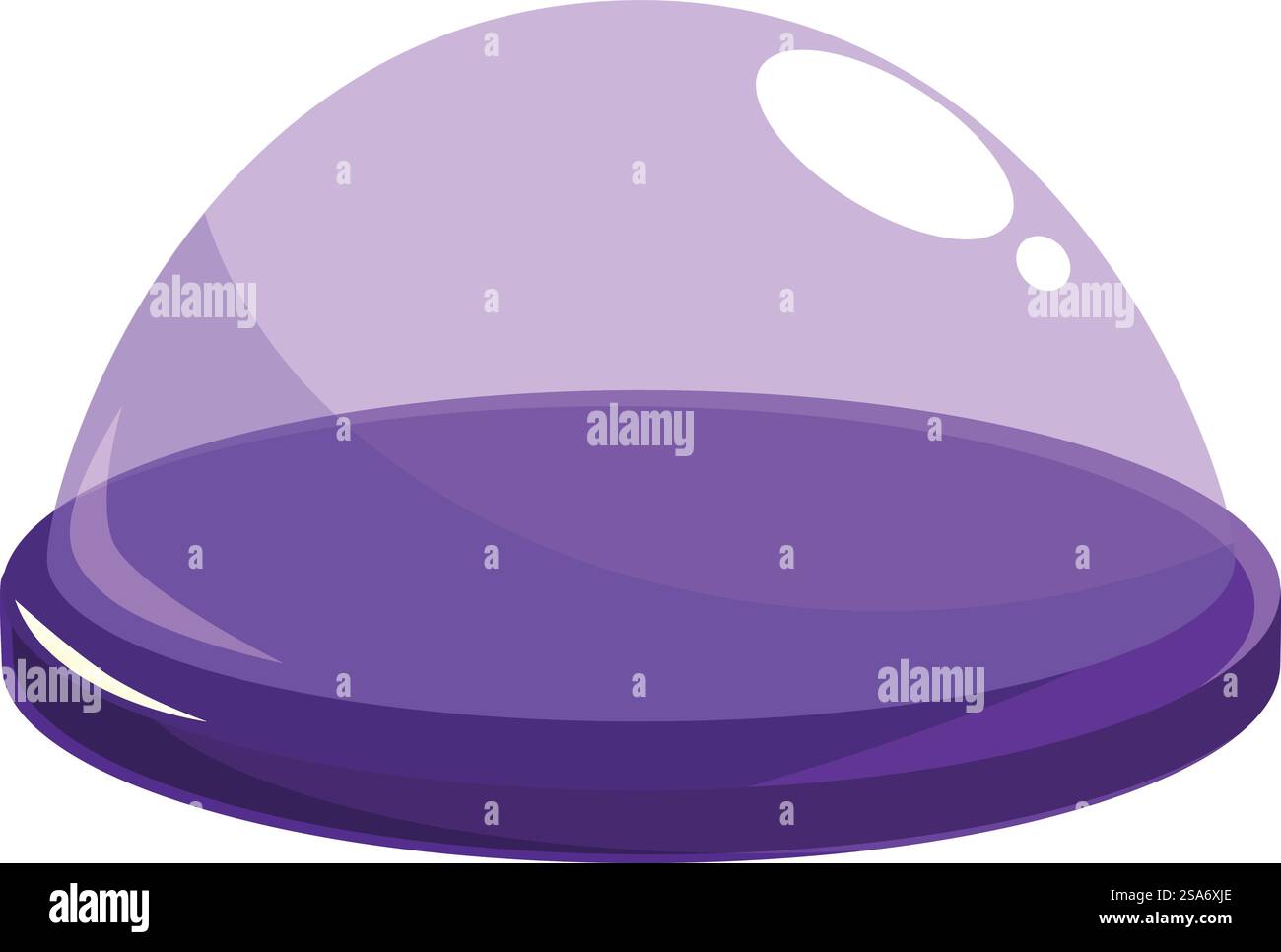 Cartoon style purple force field dome protecting from attack. Purple ...