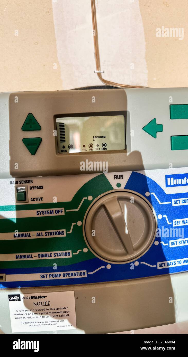 Hunter Irrigation Controller for Sprinkler System Stock Photo - Alamy