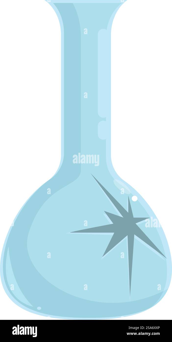Cartoon drawing of a chemistry flask with a large crack illustrating a ...