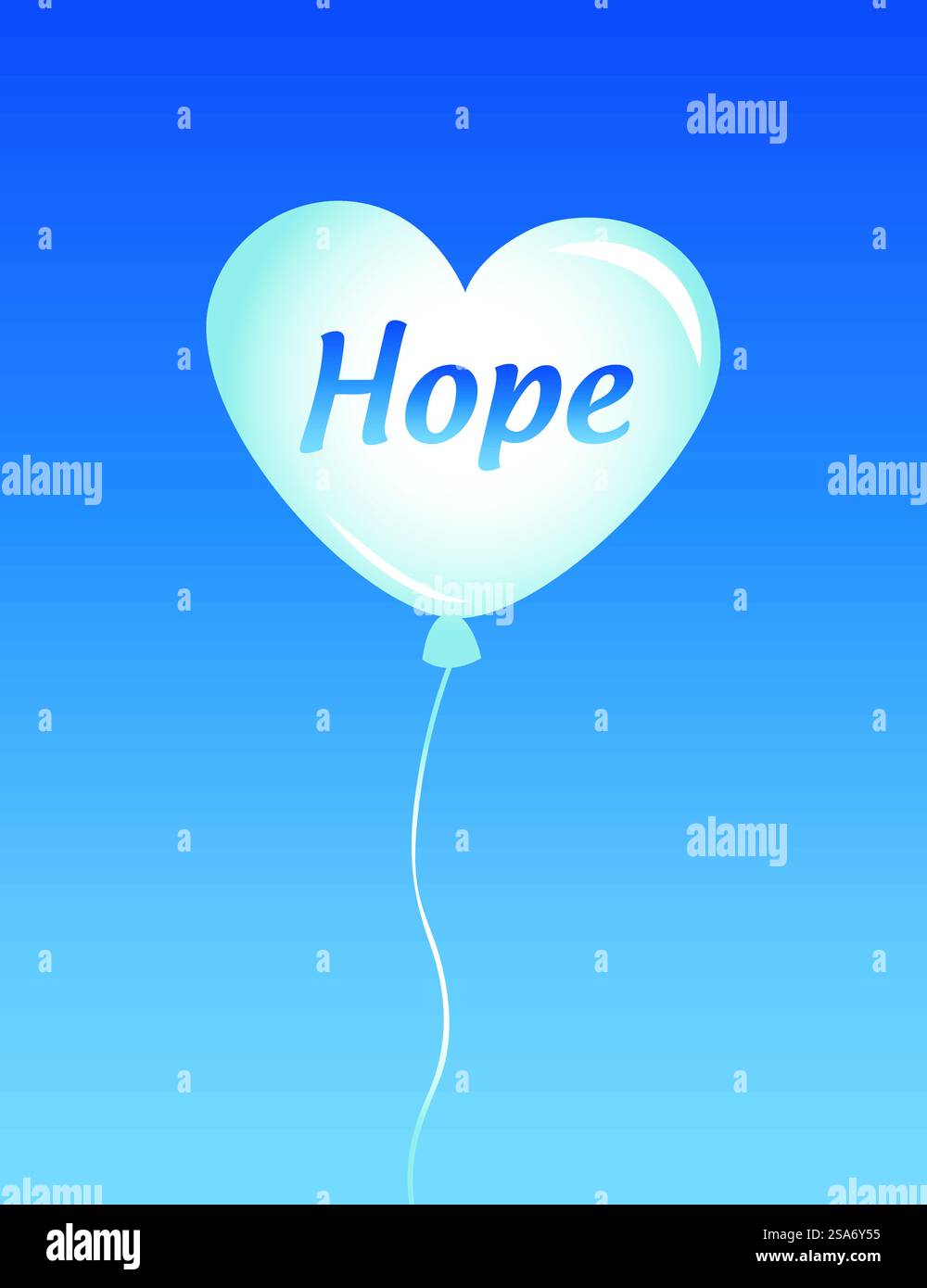 balloon in form of heart with word hope vector illustration Stock ...