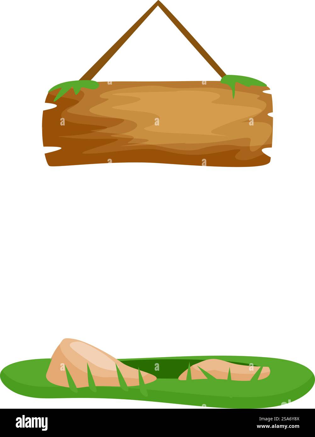 Wooden sign hanging from a rope is perfect for displaying your message ...