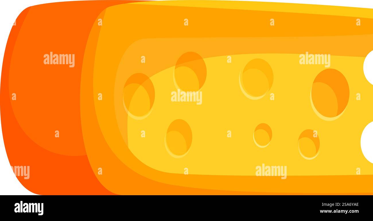 Cartoon illustration of a piece of swiss cheese with holes is being cut ...