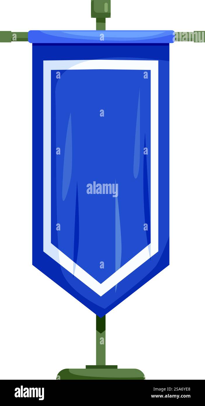 Blue medieval banner hanging on a metal stand Stock Vector Image & Art ...