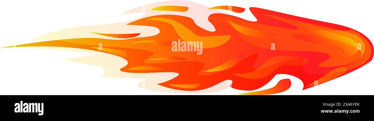 Cartoon fire animation effect with fast moving flames leaving a hot ...