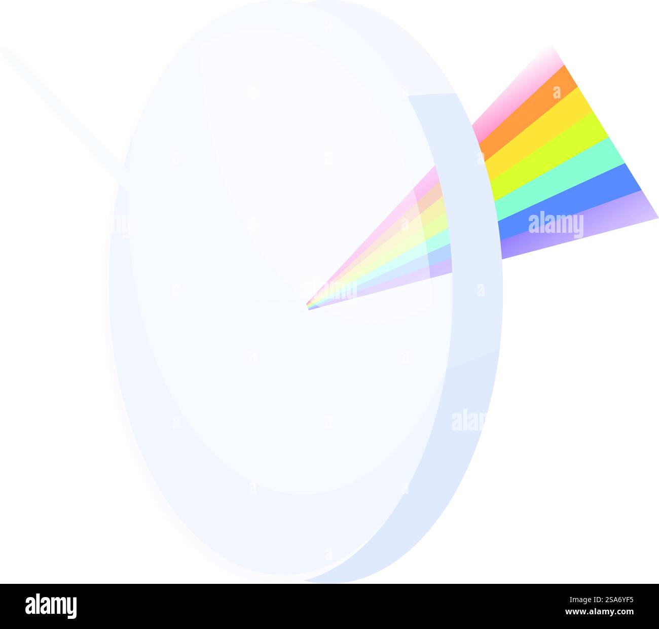 Light Beam Refracting And Separating Through A Prism Creating A Visible Spectrum Of Colors On A