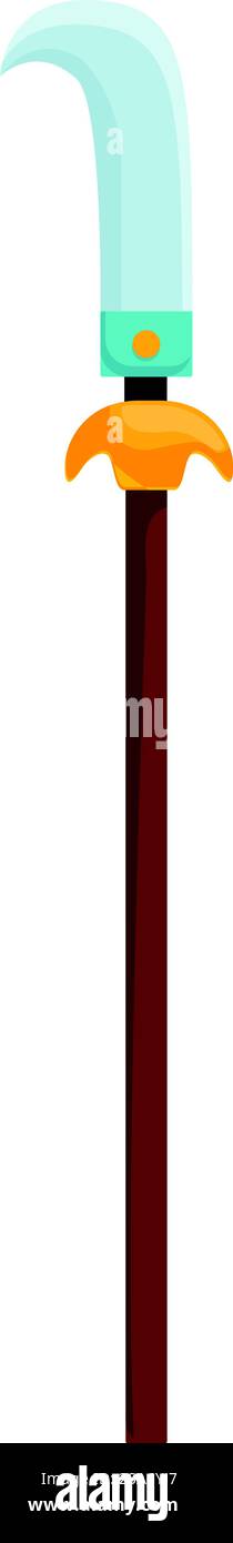 Long guandao weapon with a curved blade standing upright. Ancient ...