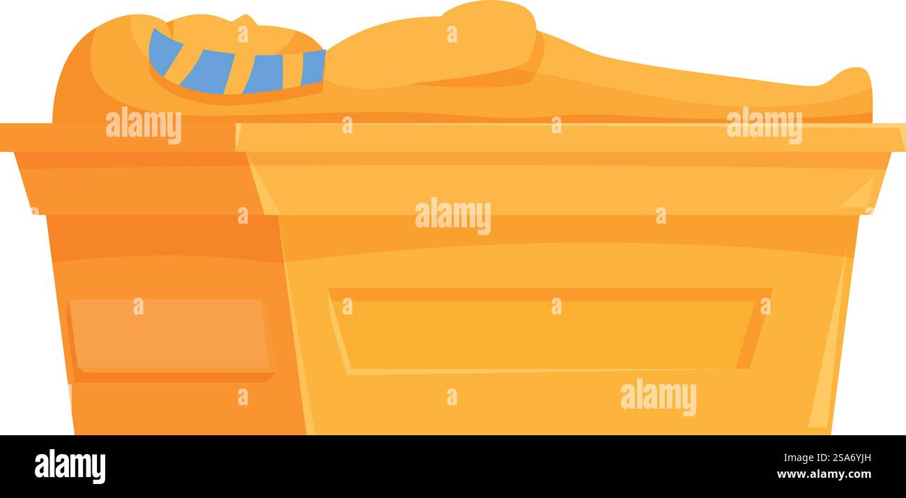 Golden sarcophagus containing a pharaoh resting in a tomb, representing ...