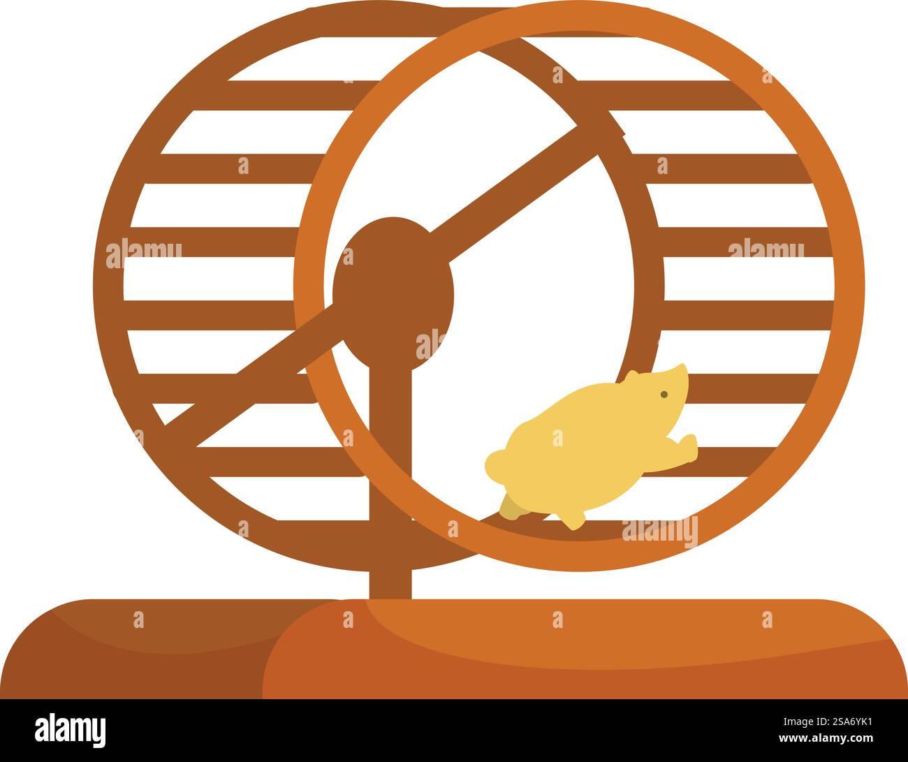 Hamster running in a hamster wheel on white background. Hamster is ...