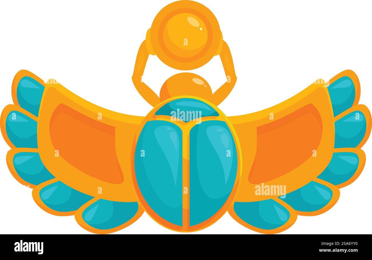 Depiction of an egyptian scarab with outstretched wings, symbolizing ...