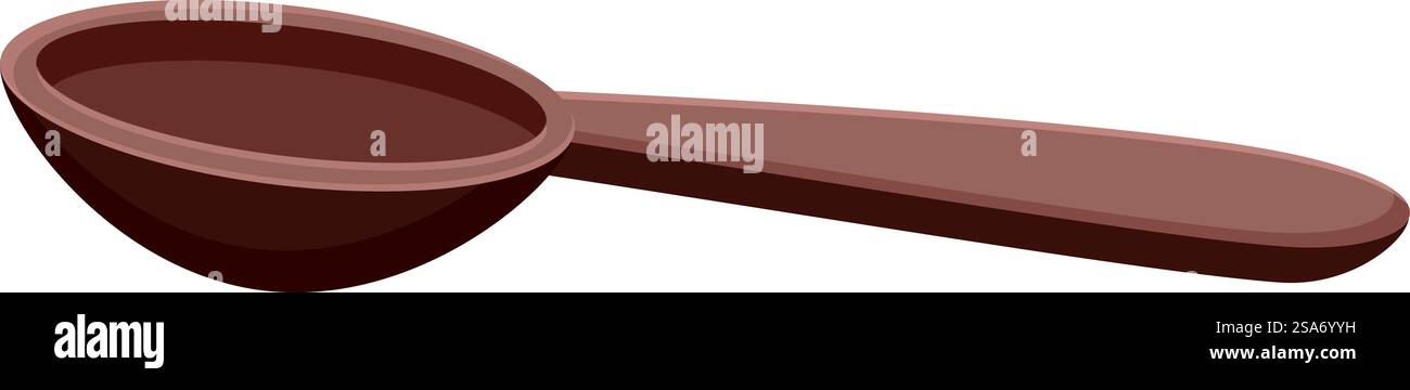 Simple wooden spoon is lying horizontally with a slightly upturned ...