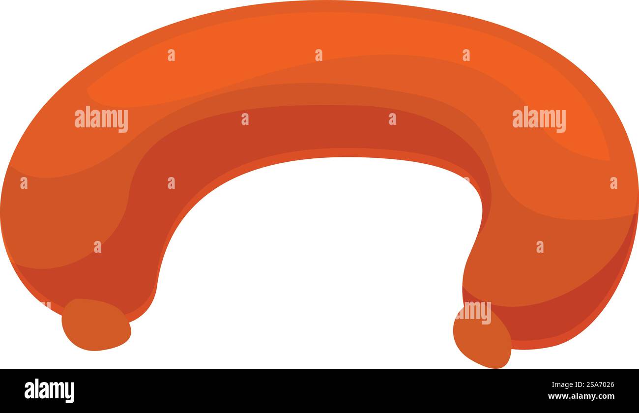 Curved grilled sausage isolated on white background. Grilled sausage ...