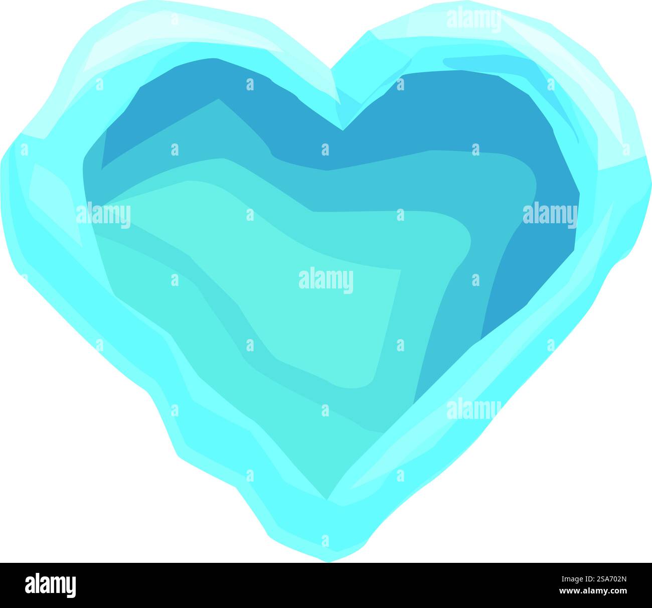 Heart made of ice symbolizing love, passion, and valentine’s day. Blue ...