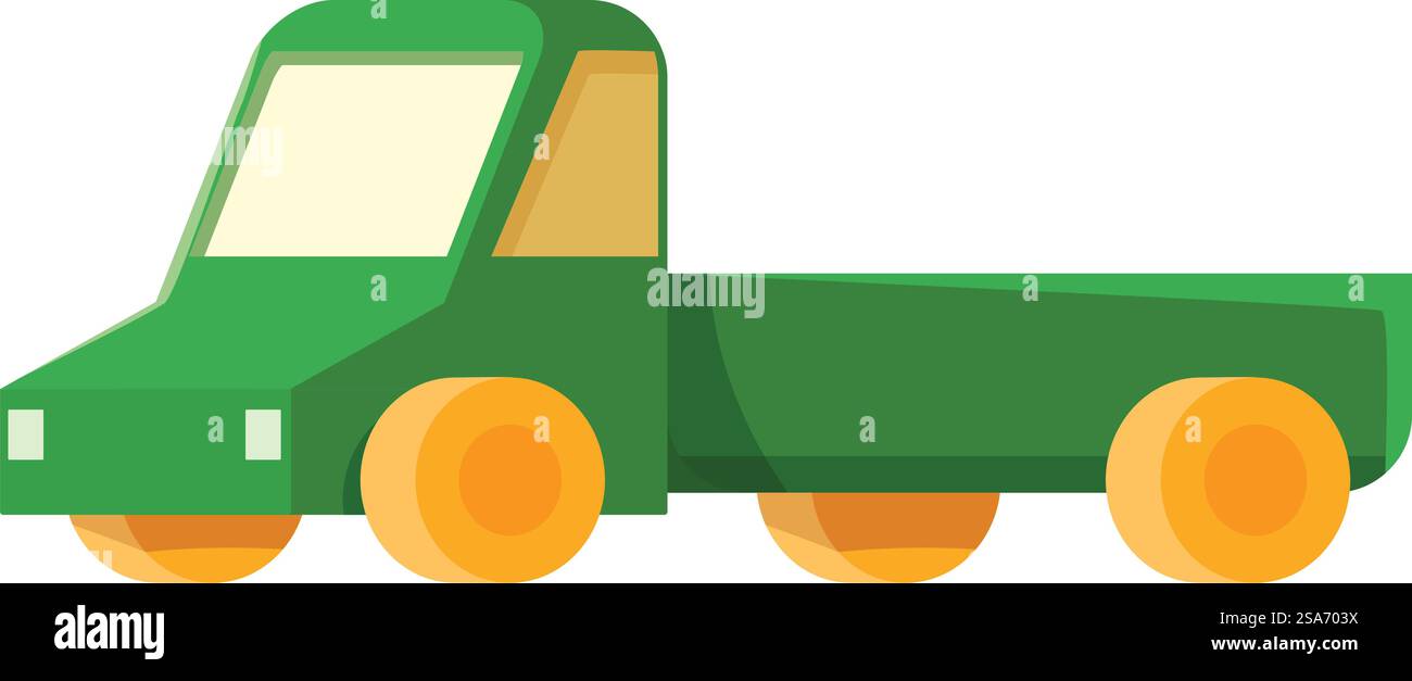 Green toy truck isolated on white background. Green toy truck waiting ...