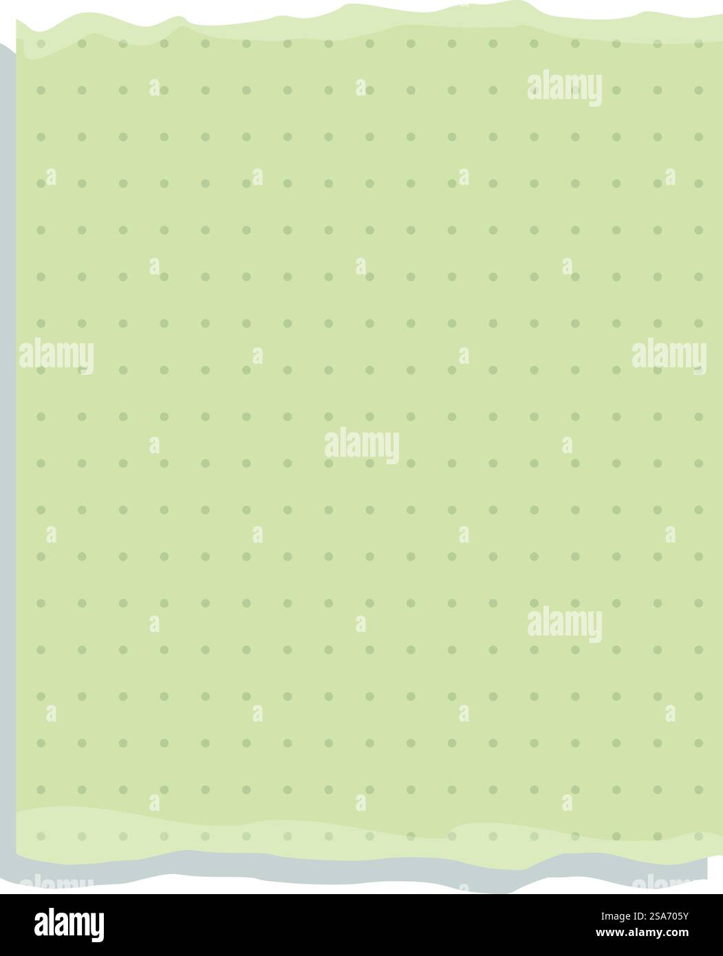 Blank green torn paper with dots pattern is being held on white ...