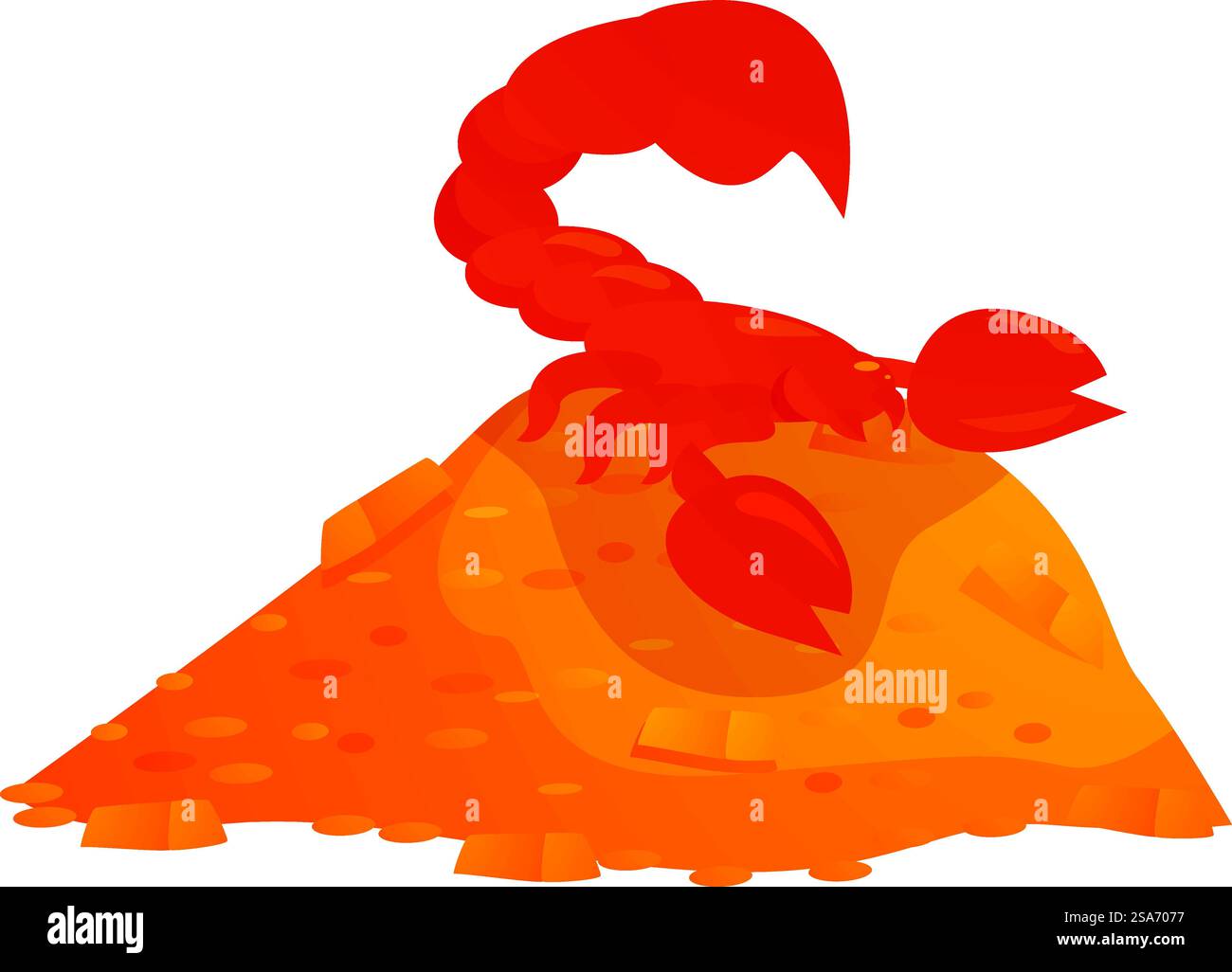 Red scorpion is standing on a sand dune in the desert. Red scorpion ...