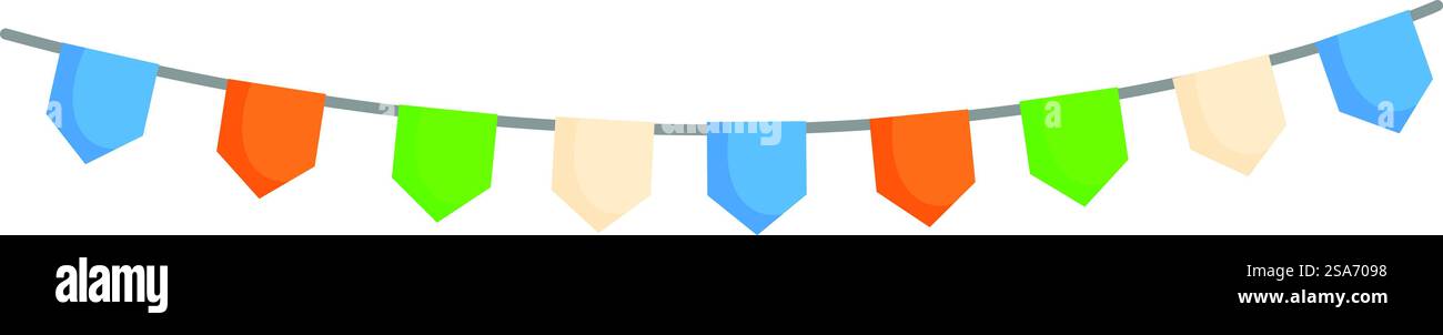 Colorful festive bunting flags hanging on a string for celebration ...