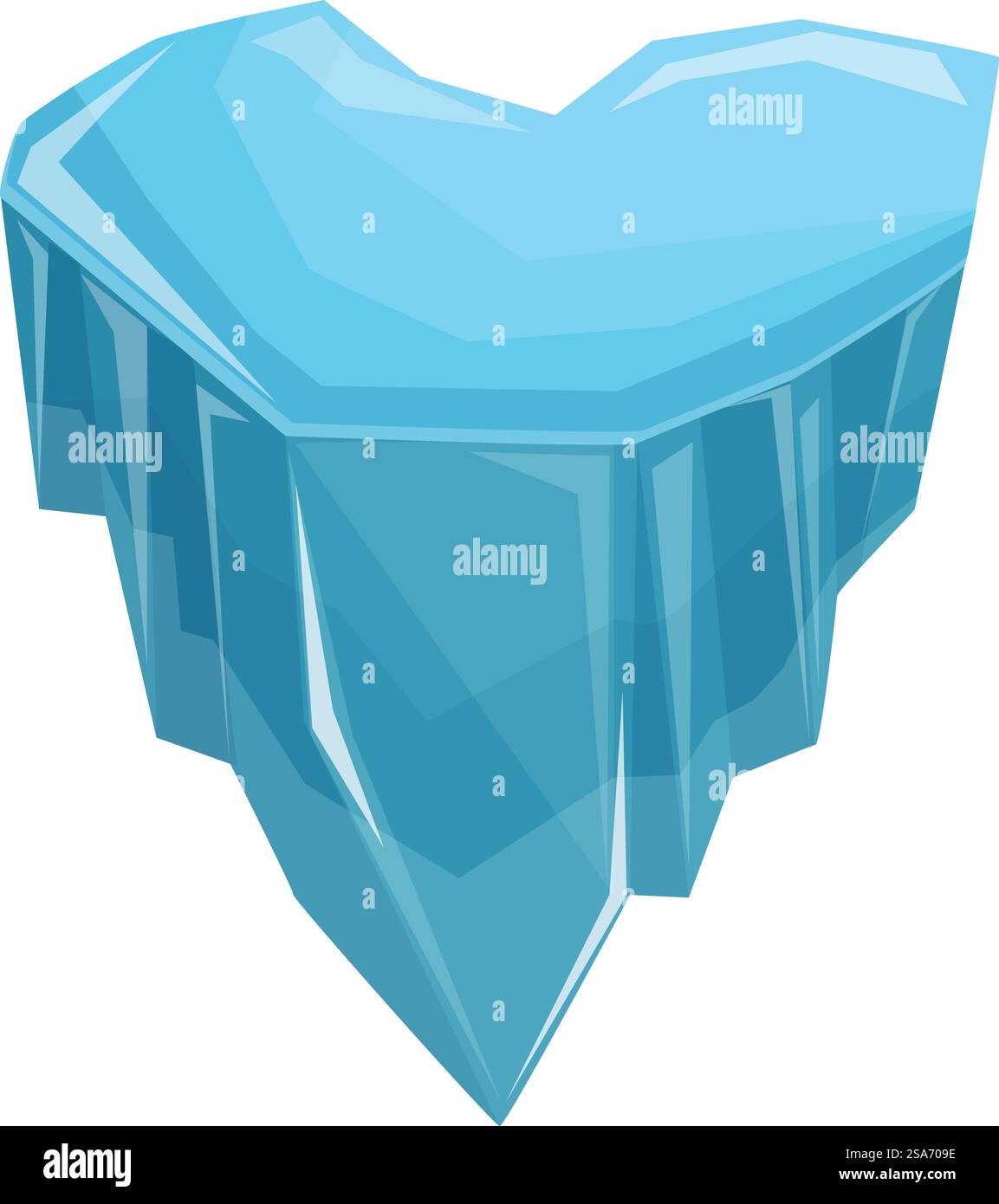 Huge heart shaped iceberg floating in cold water, a symbol of love and ...