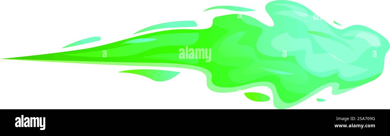 Green toxic gas fumes moving fast and creating abstract shape on white ...