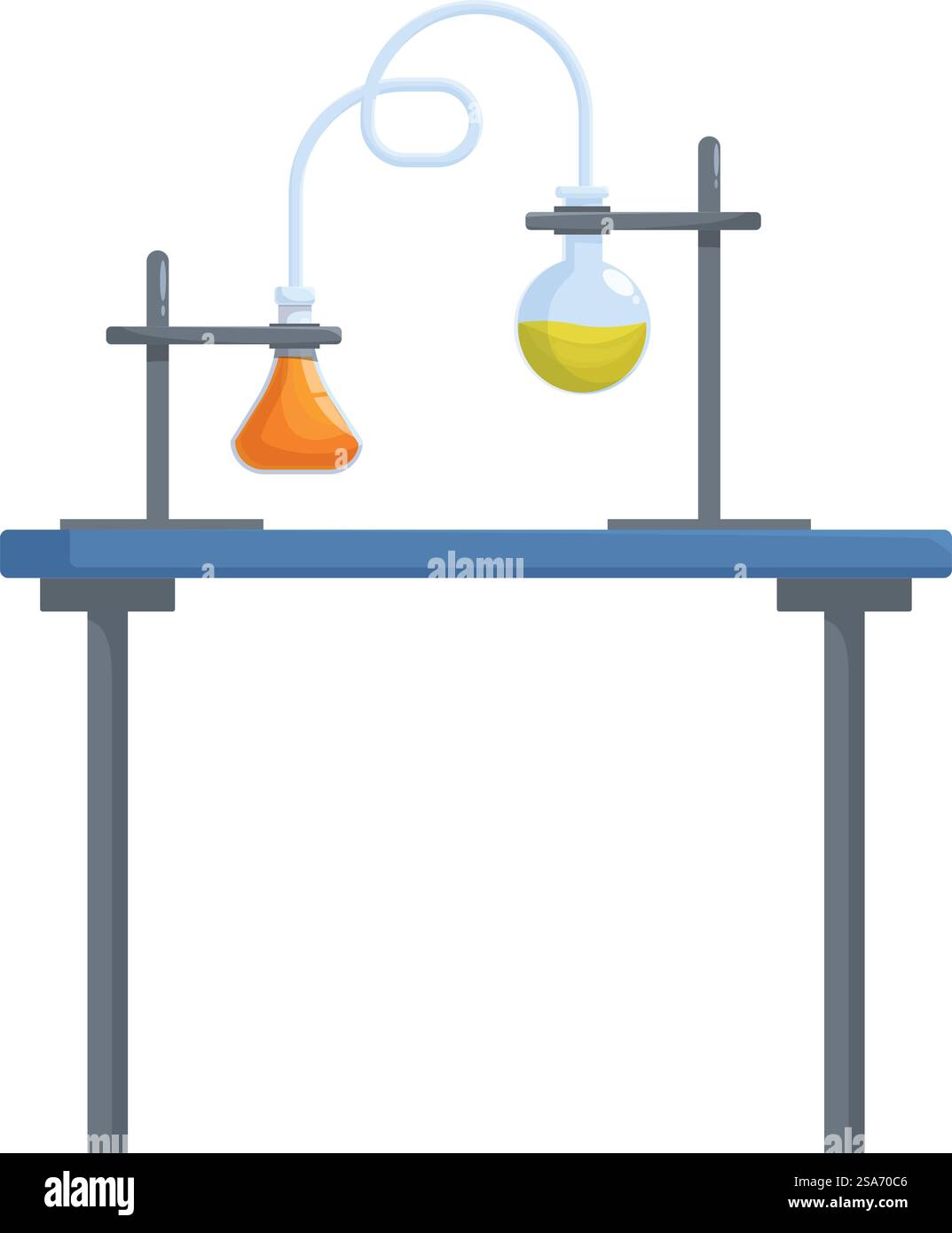 Illustration of chemical experiment being conducted in laboratory ...