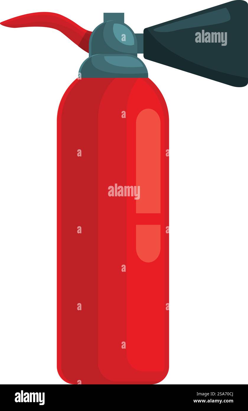 Red fire extinguisher standing upright, ready to be used in case of ...
