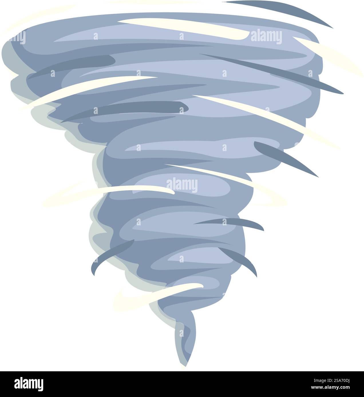 Powerful destructive tornado swirling on white background, dangerous ...