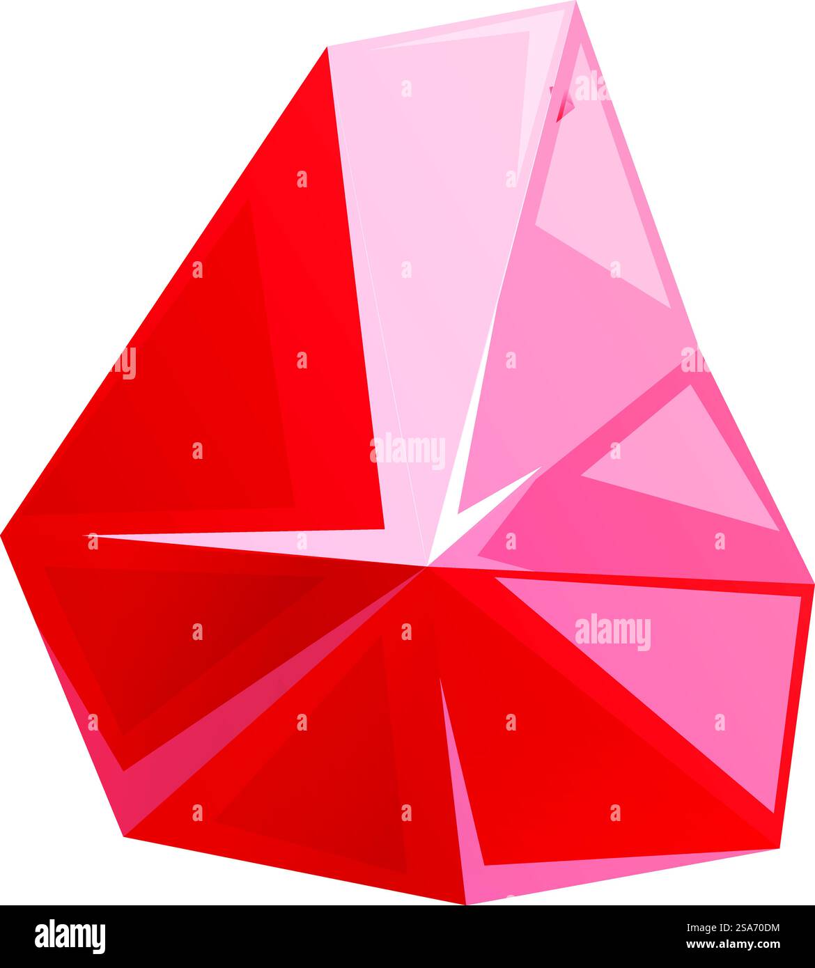 Large red crystal is sparkling with inner light. Large red crystal ...