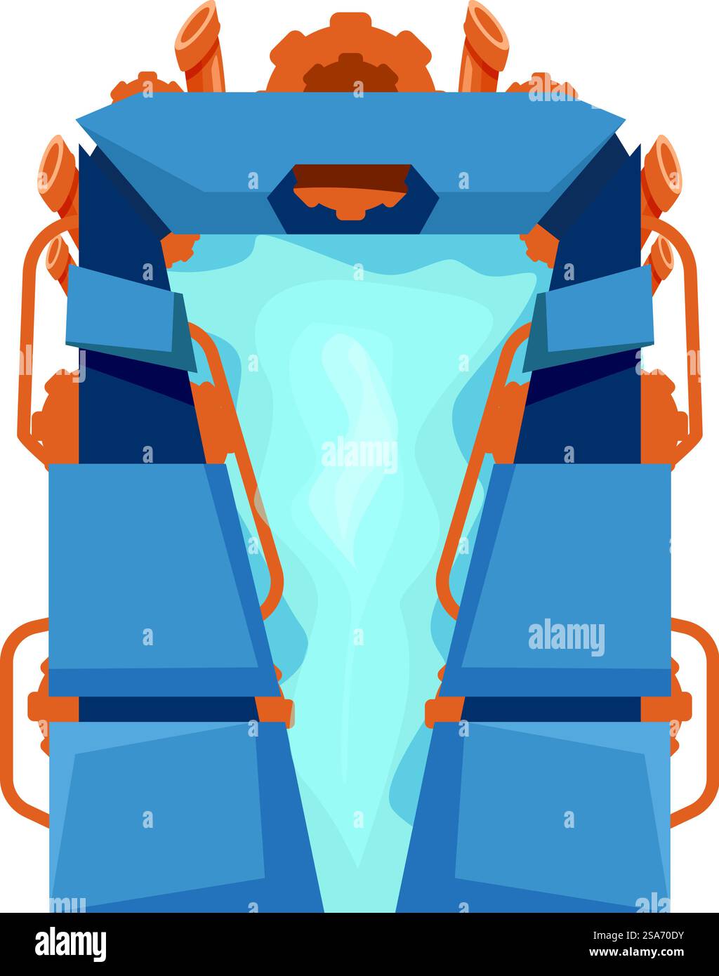 Futuristic gate with a blue energy beam activating, concept ...