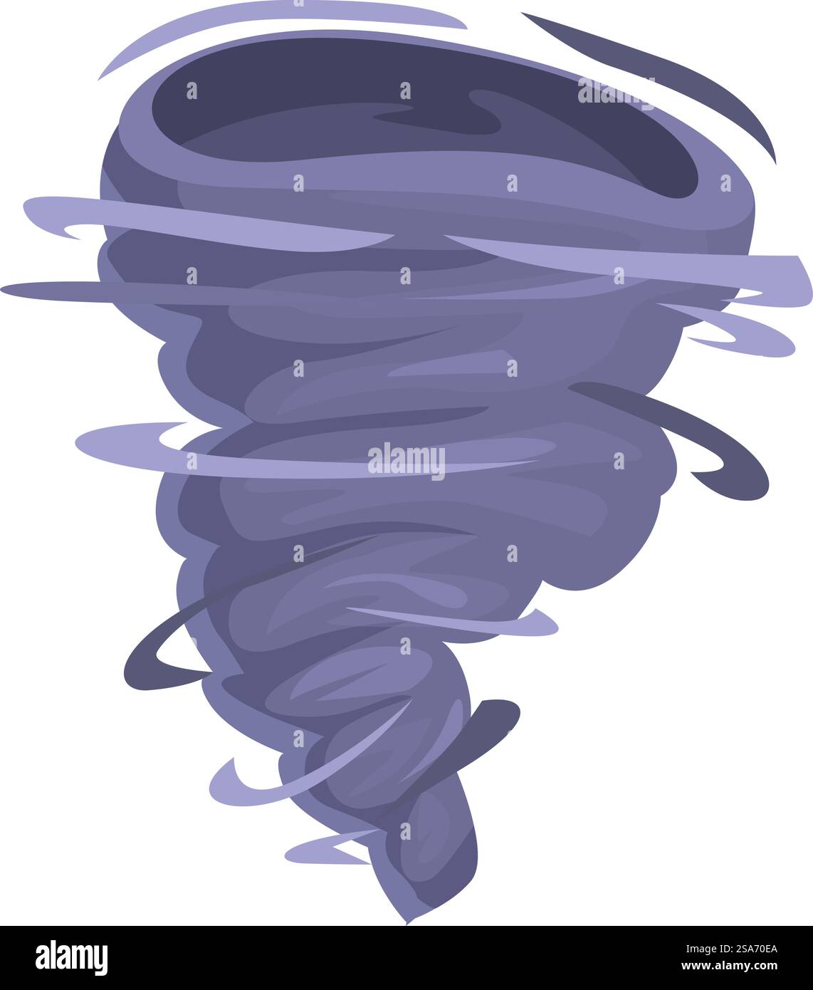 Powerful and destructive tornado is rotating, creating a dramatic scene ...