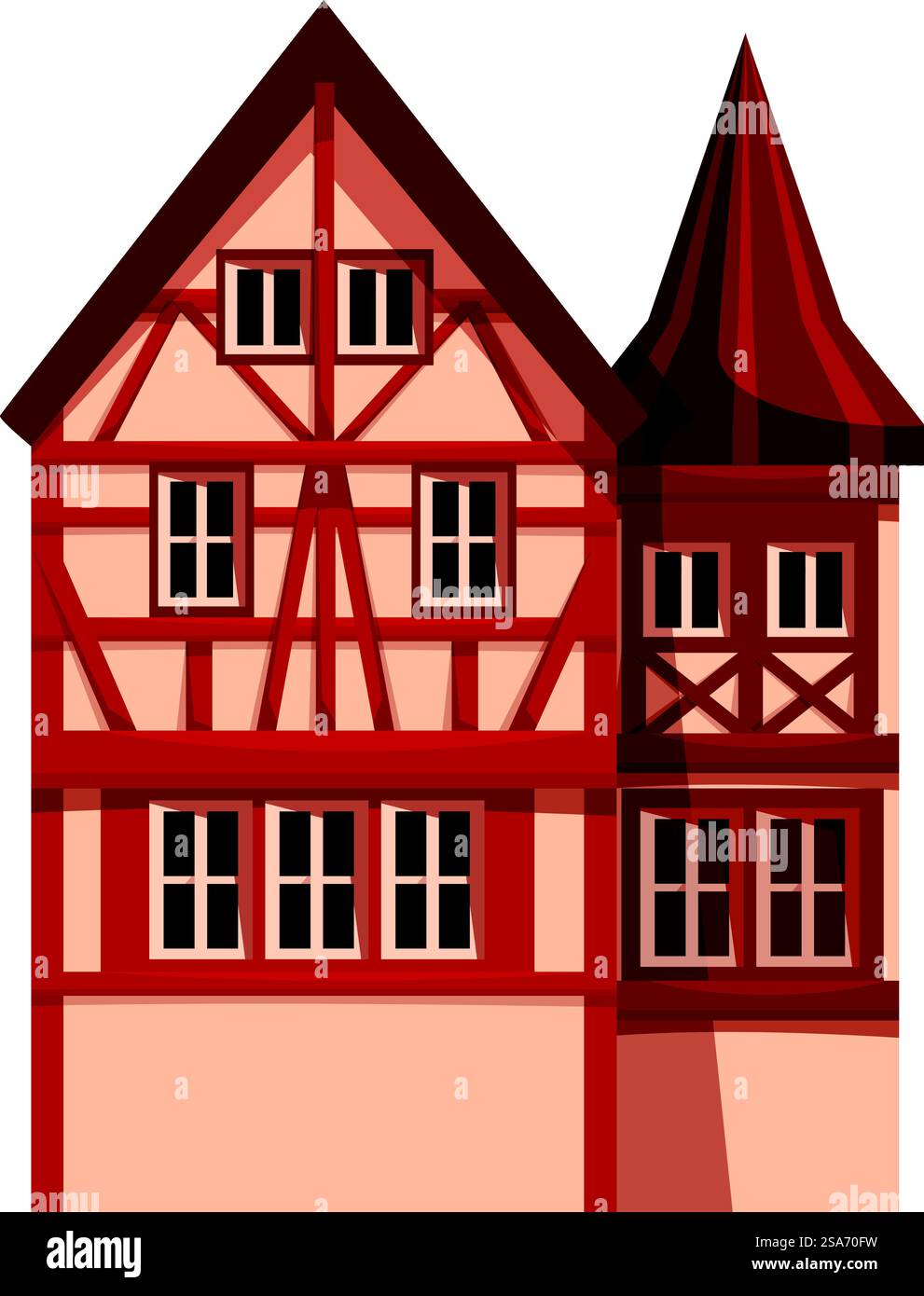 Facade old house window Cut Out Stock Images & Pictures - Alamy